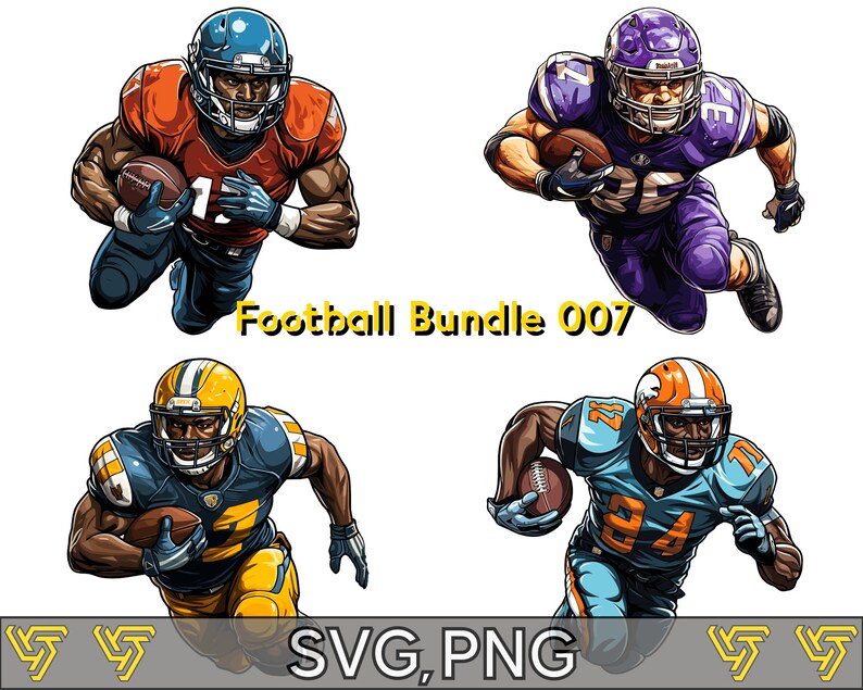 Football Clipart Bundle 007 | 8 Designs in Each Football SVG Bundle and ...
