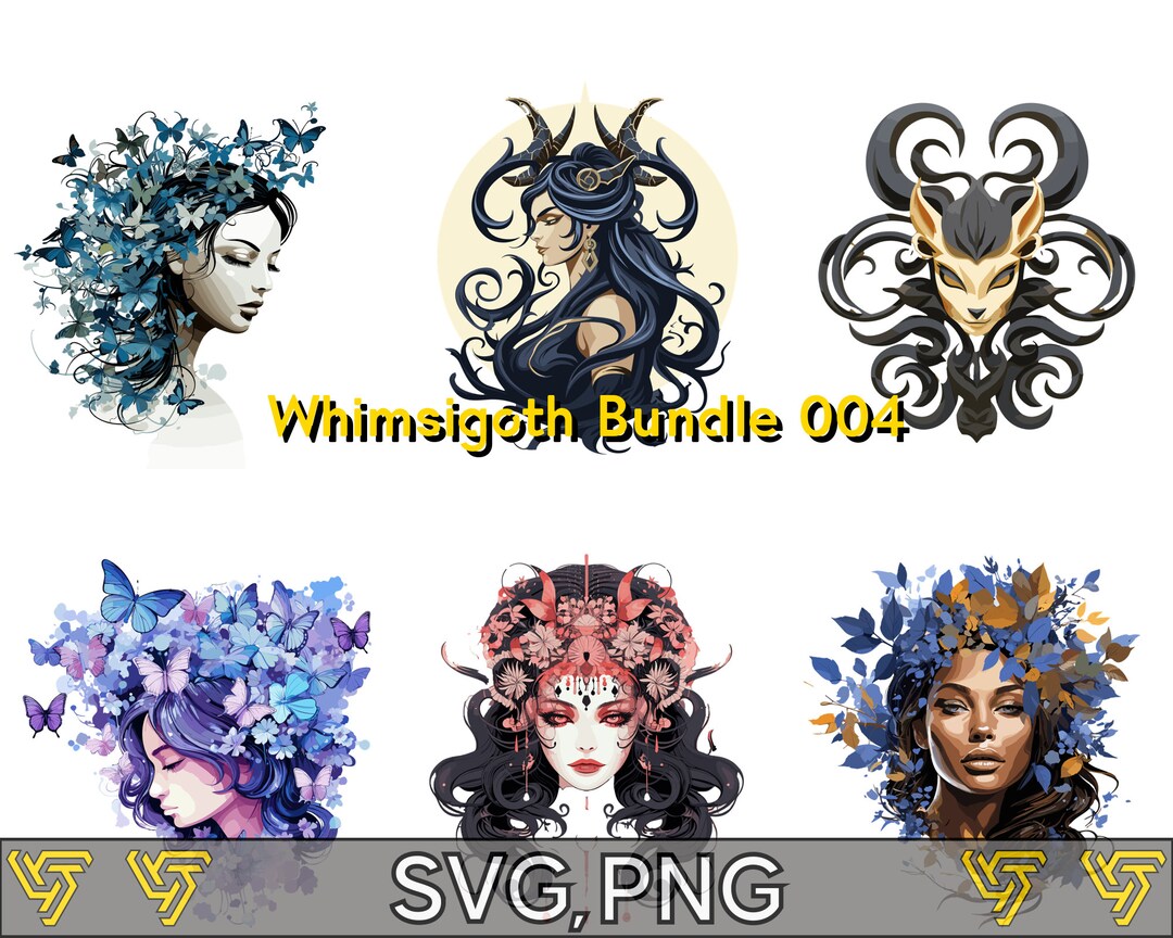 Whimsigoth Clipart Bundle 004 | 6 PNG and 6 SVG Instant Downloads | for ...