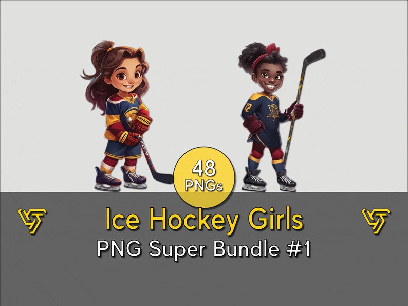 Ice Hockey Girls Clipart Bundle #1 - Instantly Download Your Ice Hockey ...