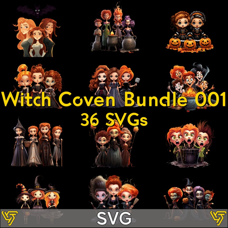 Witch Coven Clipart Bundle 001 SVG Bundle Instant Download - Etsy