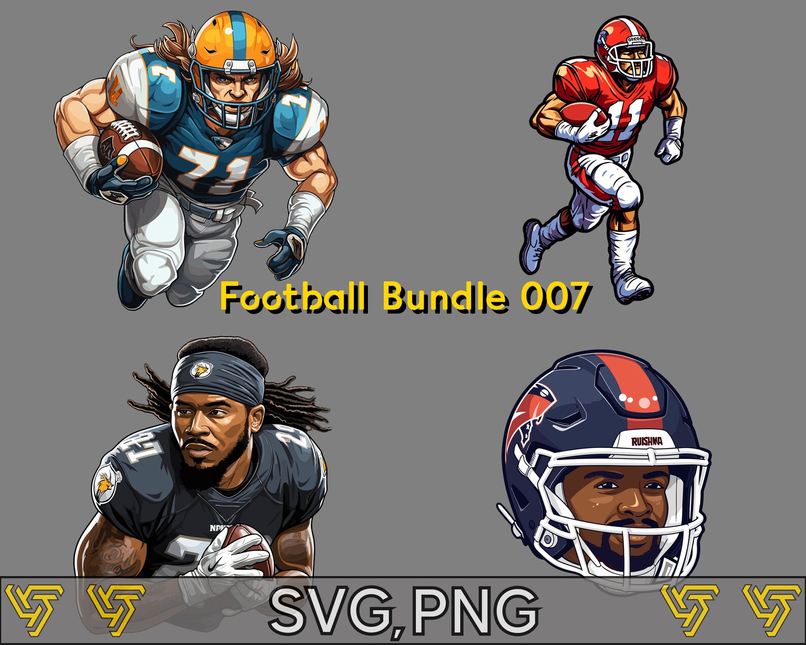 Football Clipart Bundle 007 | 8 Designs in Each Football SVG Bundle and ...