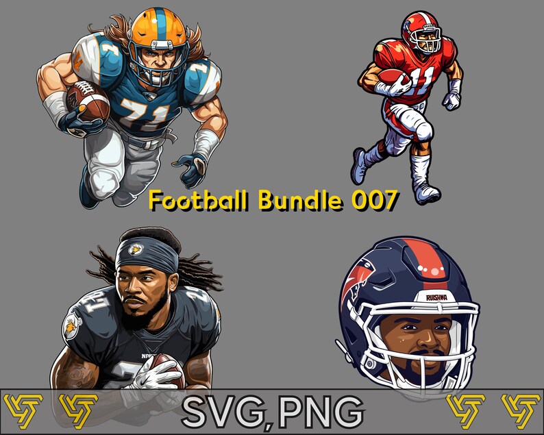 Football Clipart Bundle 007 | 8 Designs in Each Football SVG Bundle and ...