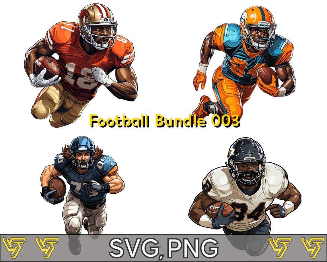 Football Clipart Bundle 003 8 Designs in Each Football SVG Bundle and ...