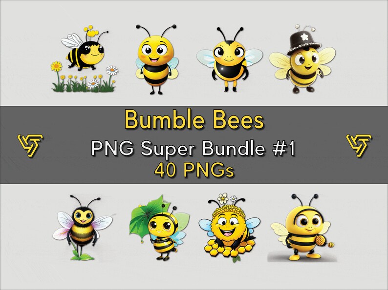 Bumble Bees PNG Bundle 1 Instantly Download Your Sublimation Friendly ...