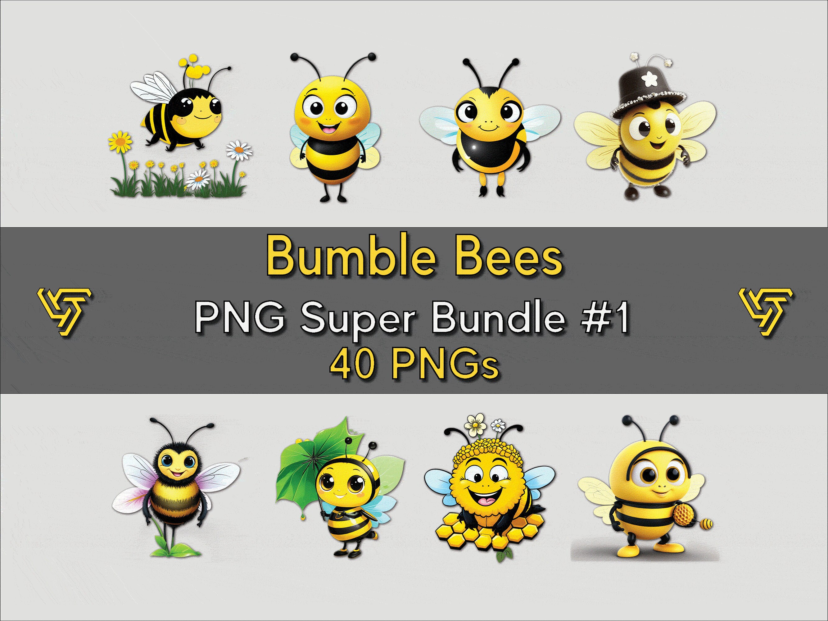 Bumble Bees PNG Bundle 1 Instantly Download Your Sublimation Friendly ...