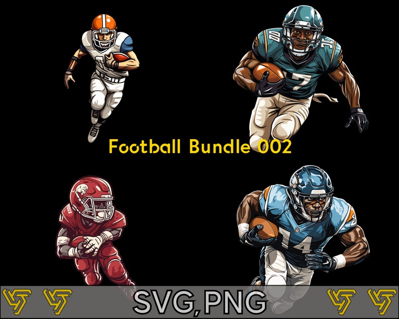 Football Clipart Bundle 002 | 8 Designs in Each Football SVG Bundle and ...