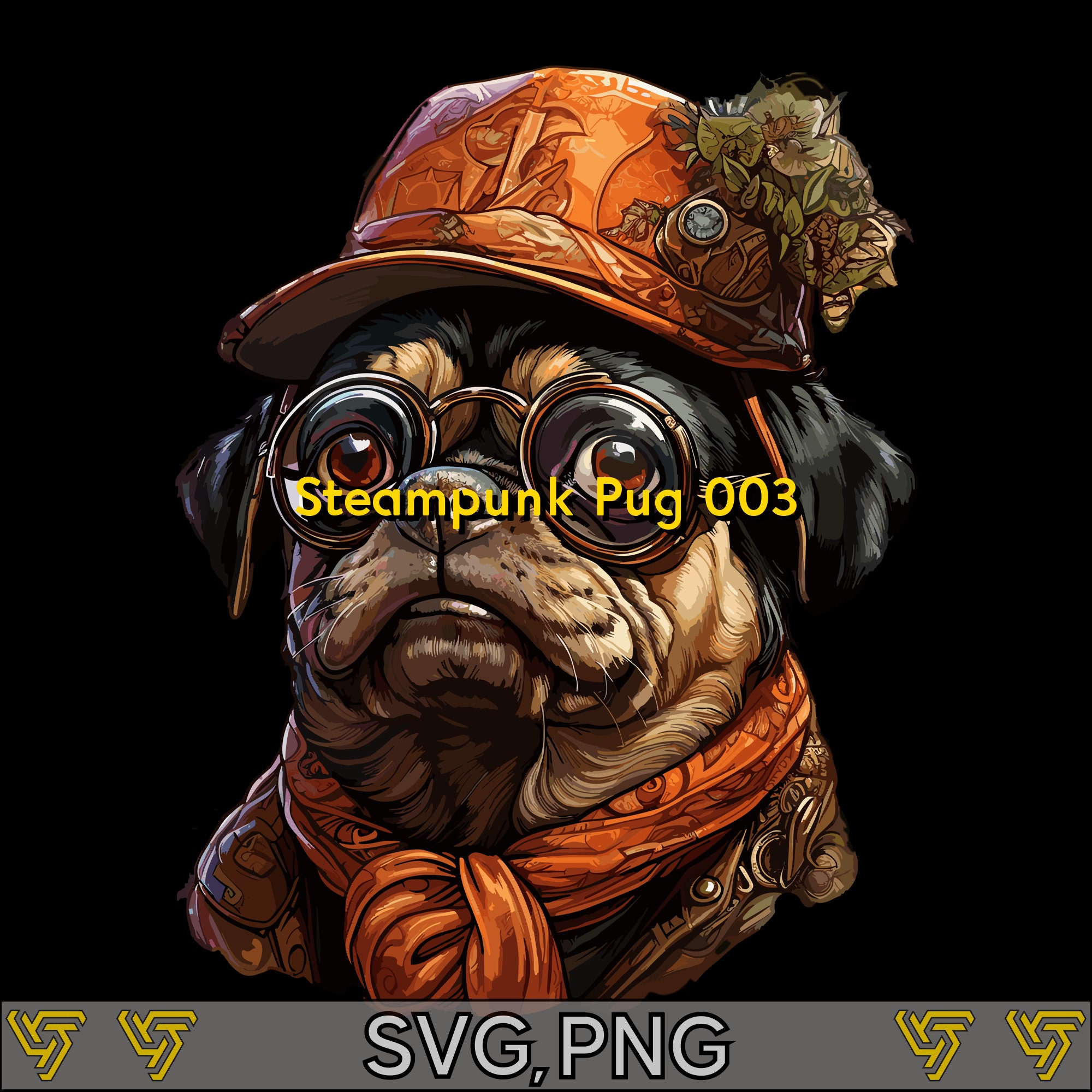 Steampunk Pug Clipart Bundle 003 4 Designs Steampunk Pug SVG Bundle ...