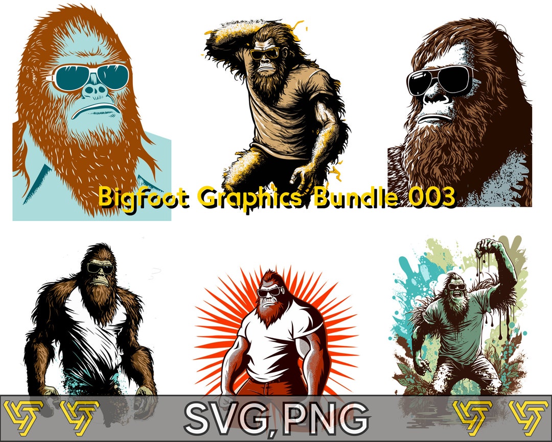 Bigfoot Clipart Bundle 003 PNG & SVG Instant Downloads for - Etsy
