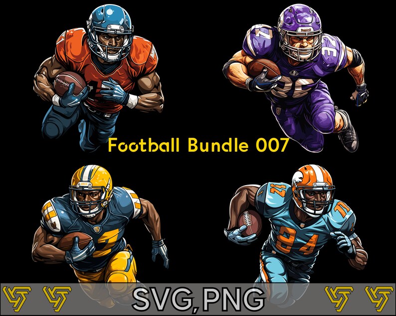 Football Clipart Bundle 007 | 8 Designs in Each Football SVG Bundle and ...