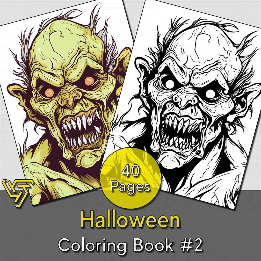 Spook-tacular Halloween Coloring Book #2 - 40 Delightfully Scary ...