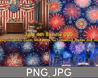 July 4th Instant Digital Download Bundle 002 4 Backgrounds in JPG & PNG ...