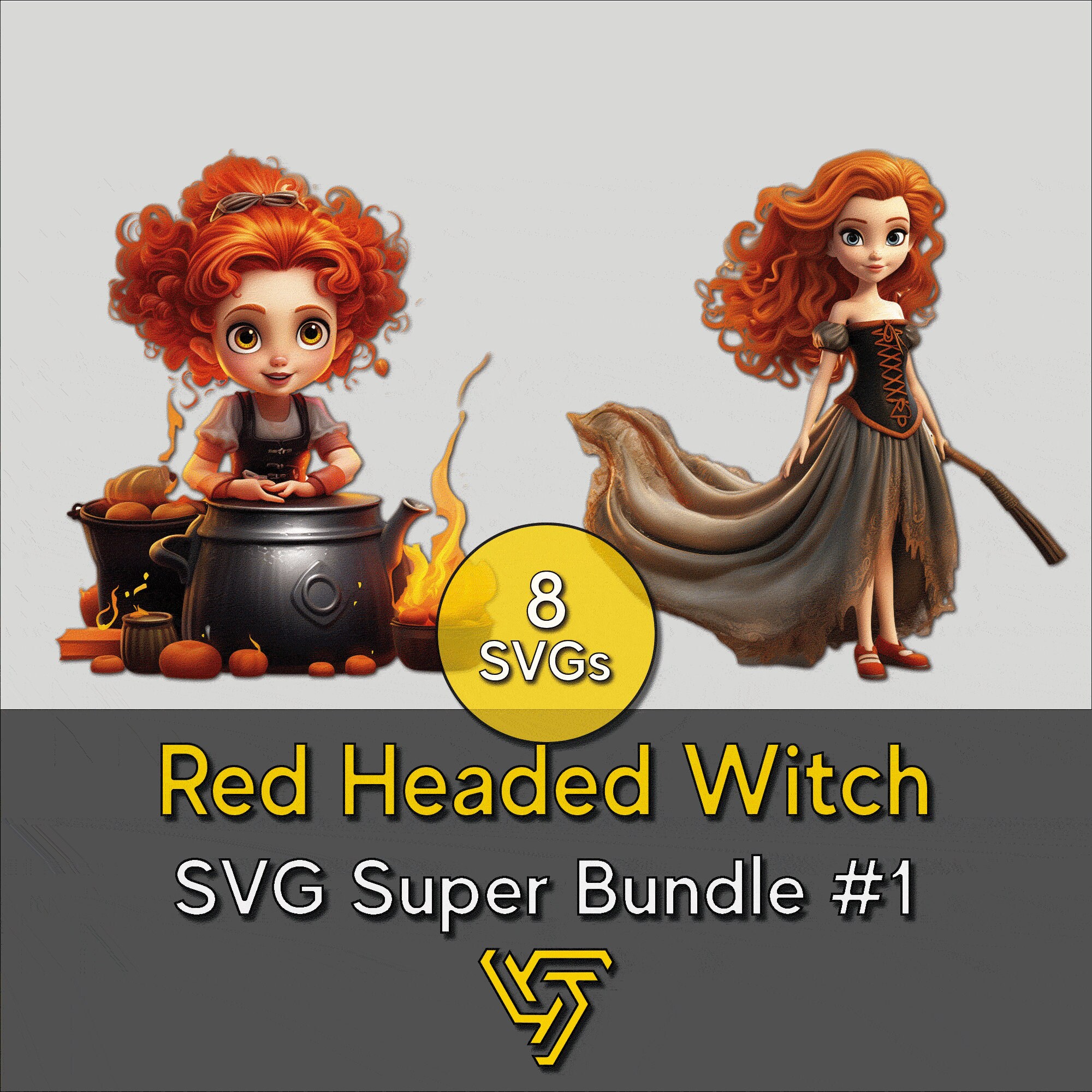 Red Headed Witch SVG Bundle 1 Instantly Download Your New Clipart Bundle With 8 Designs - Etsy