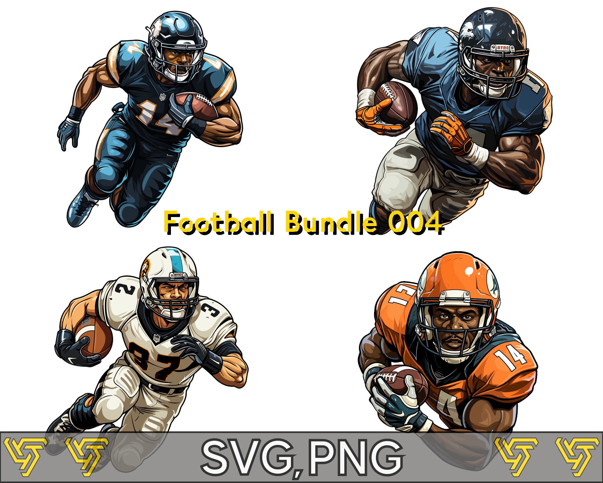 Football Clipart Bundle 004 8 Designs in Each Football SVG Bundle and ...