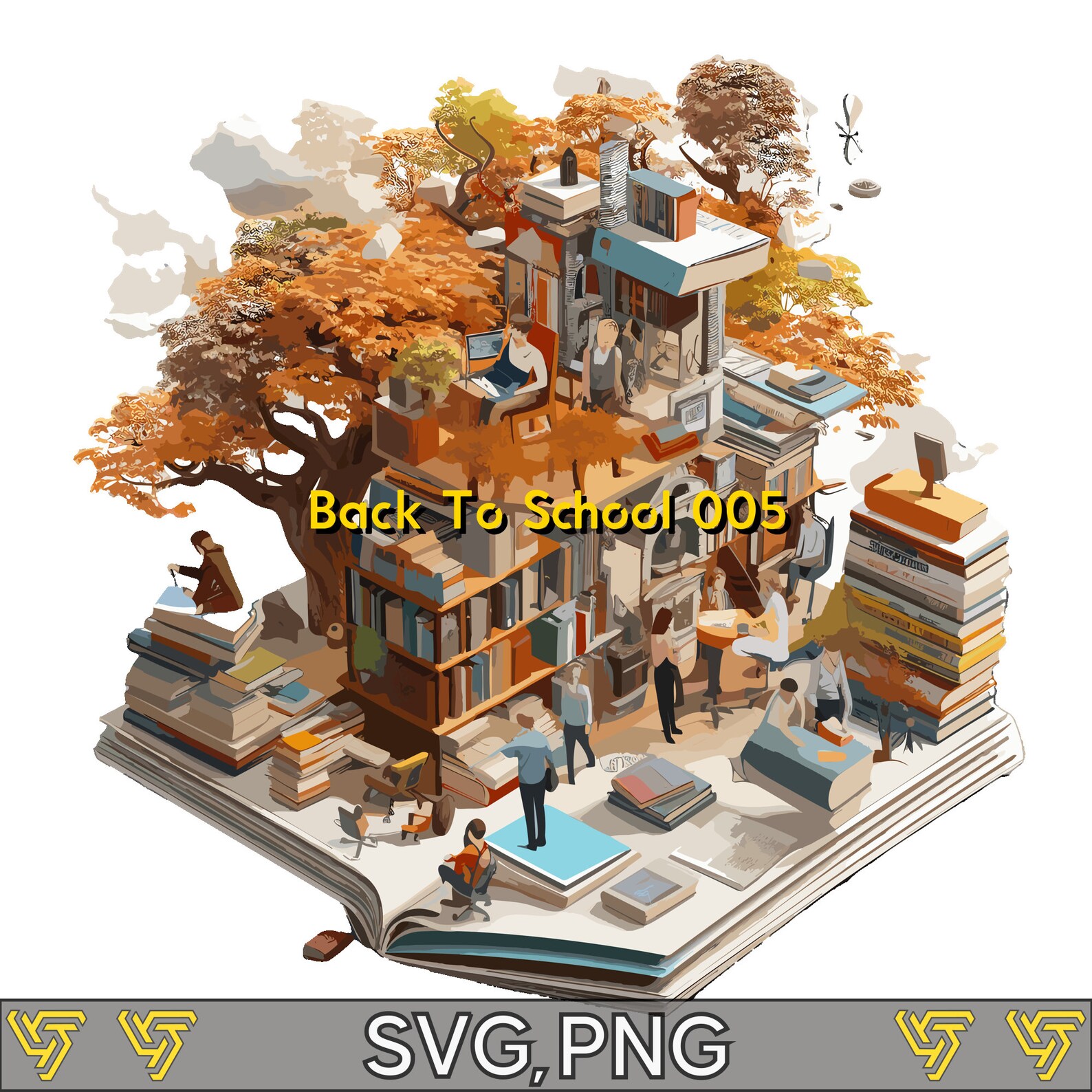 Back to School Clipart Bundle 005 6 PNG and 6 SVG Instant Downloads for ...