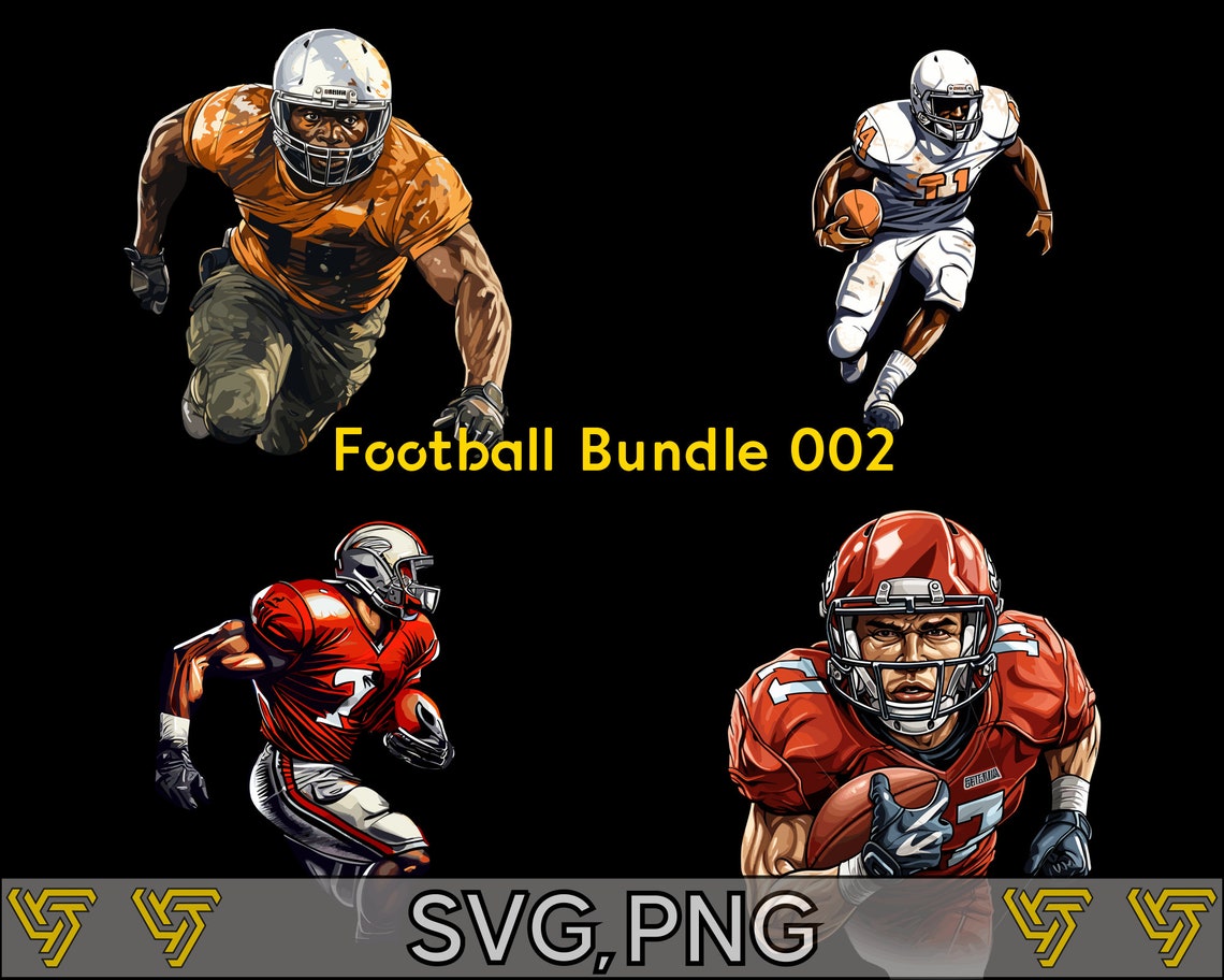 Football Clipart Bundle 002 | 8 Designs in Each Football SVG Bundle and ...