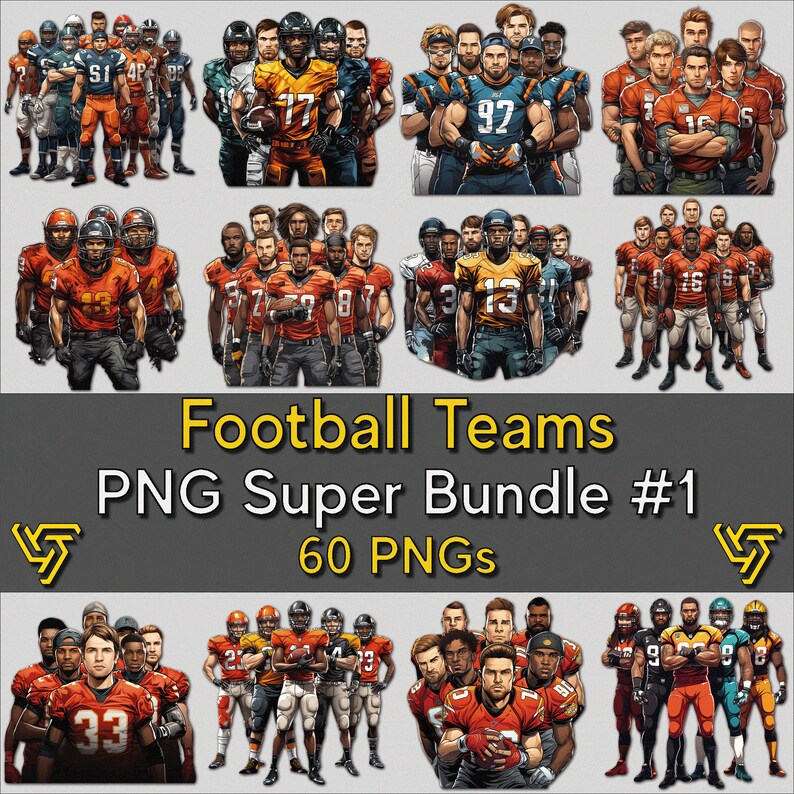 Football Teams PNG Clipart Bundle 1 Instantly Download 60 Designs as ...