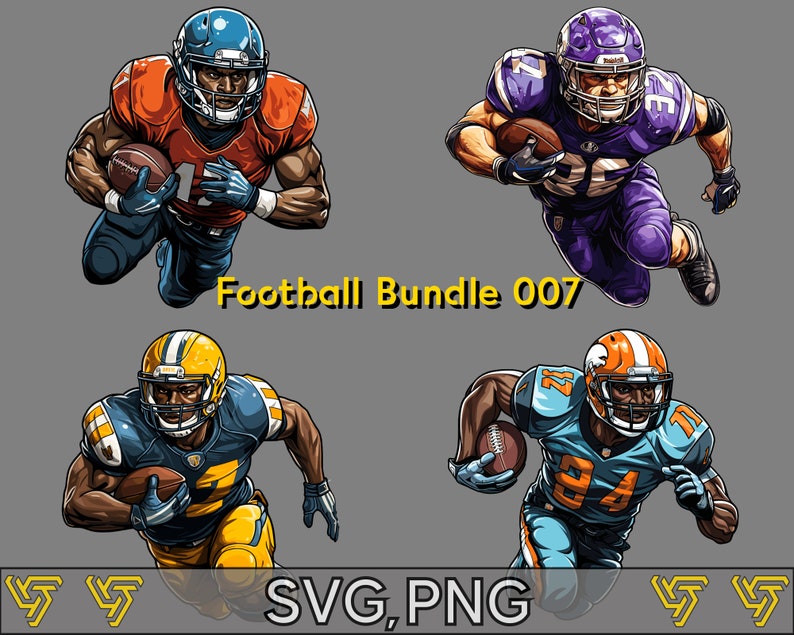 Football Clipart Bundle 007 | 8 Designs in Each Football SVG Bundle and ...
