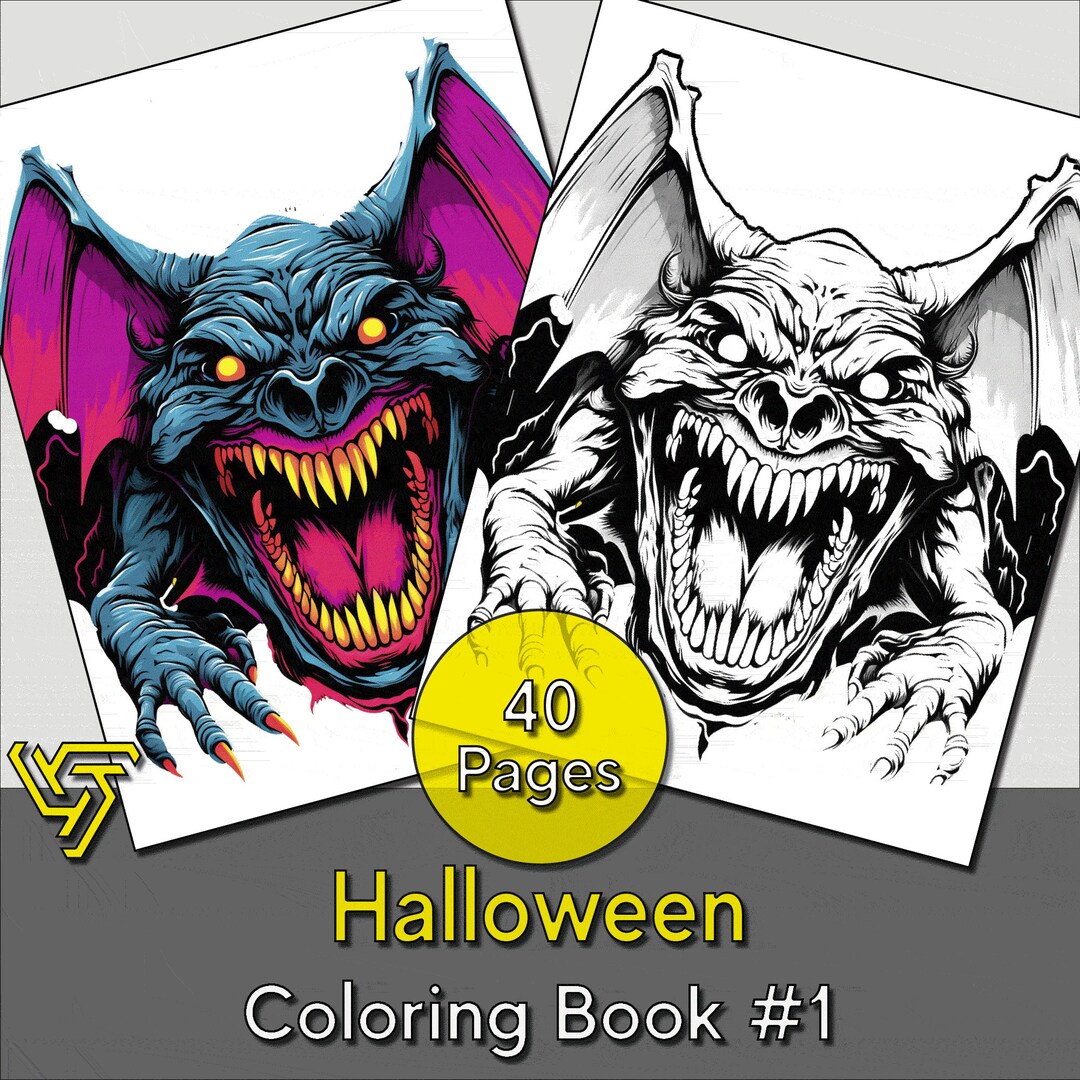 Spook-tacular Halloween Coloring Book #1 - 40 Delightfully Scary ...