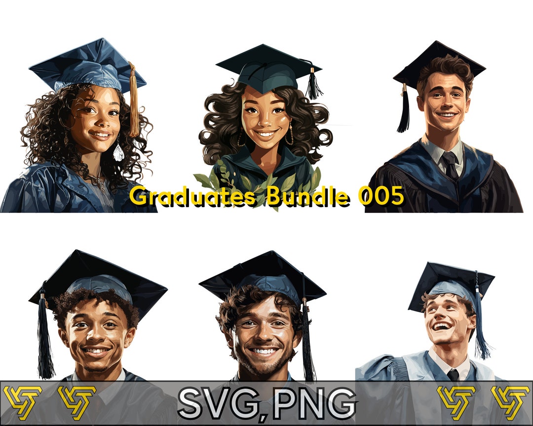 Student/graduate Clipart Bundle 005 | 6 PNG and 6 SVG Instant Downloads ...