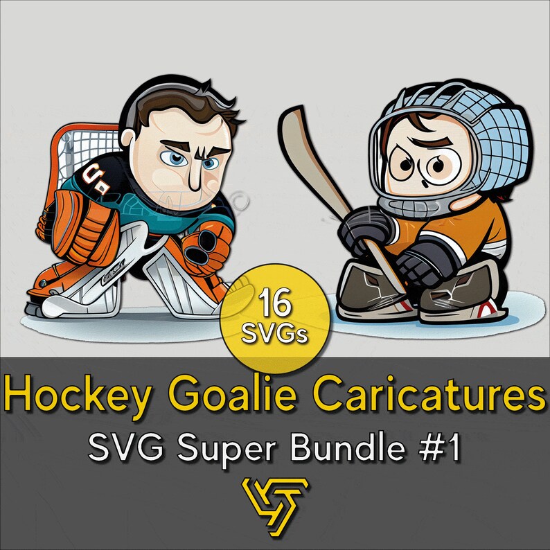 Hockey Goalie Caricatures SVG Bundle 1 Instantly Download Your ...