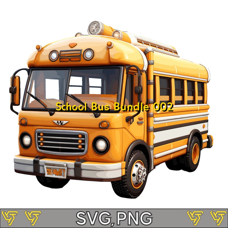 Colorful School Bus SVG Bundle 002 : 6 Designs Transparent Pngs for ...