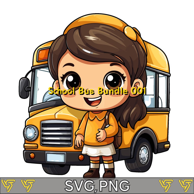 Colorful School Bus SVG Bundle 001: 6 Designs Transparent - Etsy