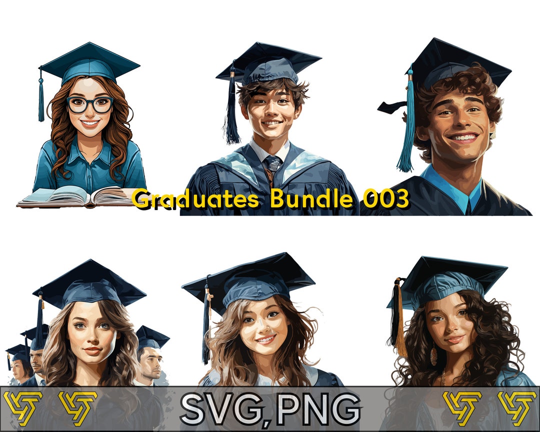 Student/graduate Clipart Bundle 003 | 6 PNG and 6 SVG Instant Downloads ...