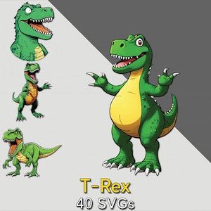 T-rex SVG Bundle #1 - 40 Clipart Designs Ready for Your Social Media ...