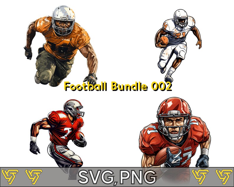 Football Clipart Bundle 002 | 8 Designs in Each Football SVG Bundle and ...