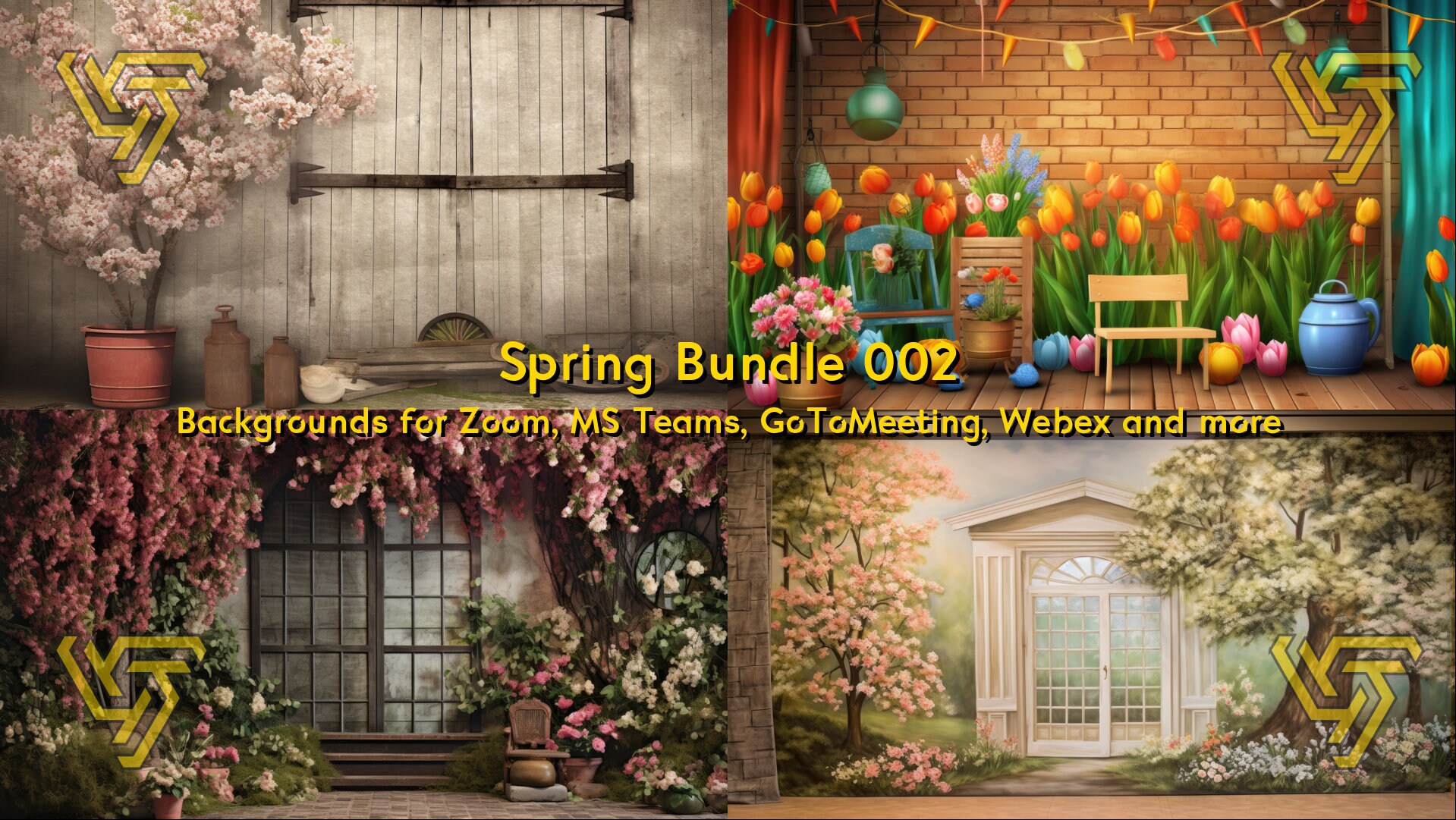 Springtime Splendor Digital Download Bundle 002 4 Backgrounds/backdrops ...