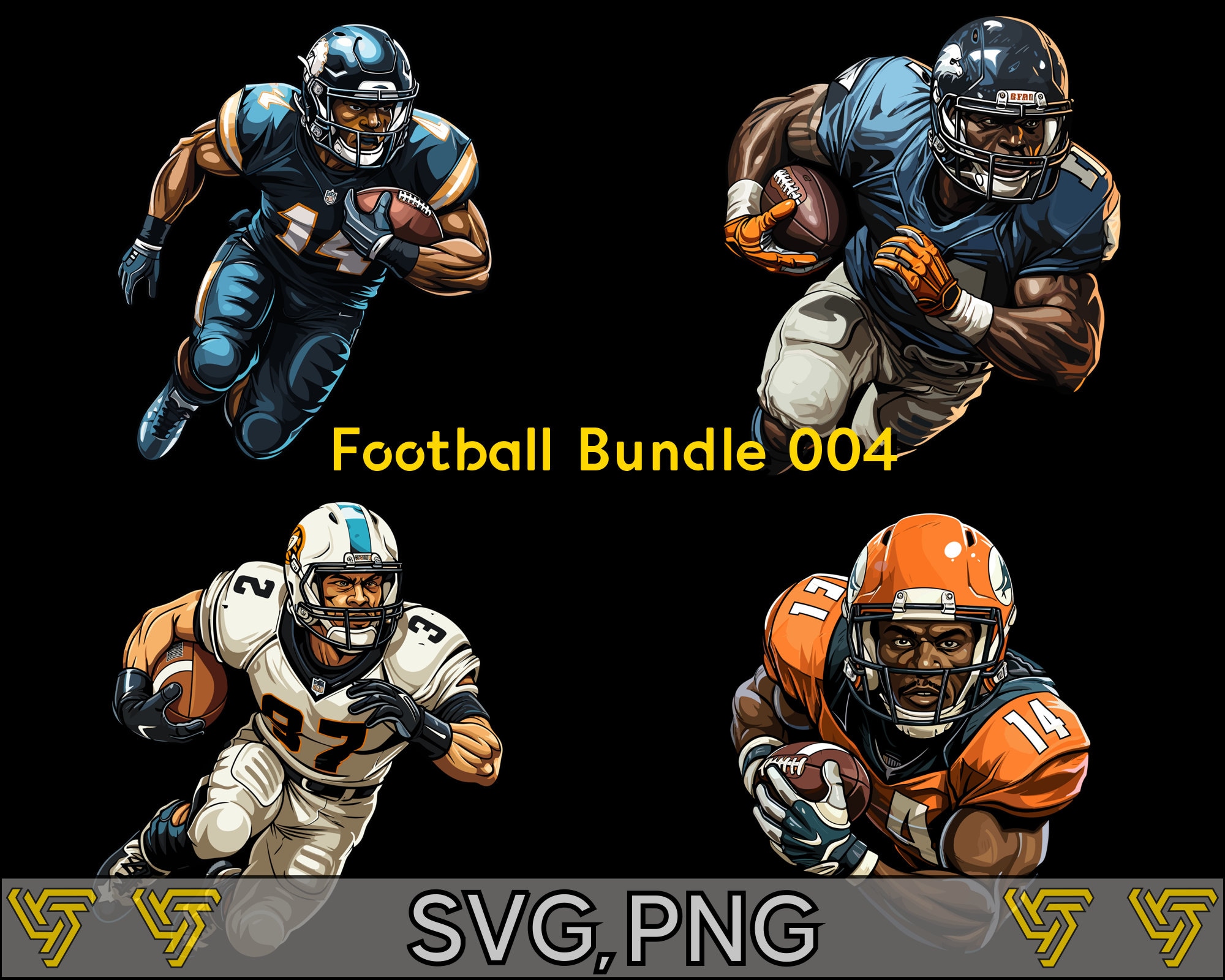 Football Clipart Bundle 004 8 Designs in Each Football SVG Bundle and ...