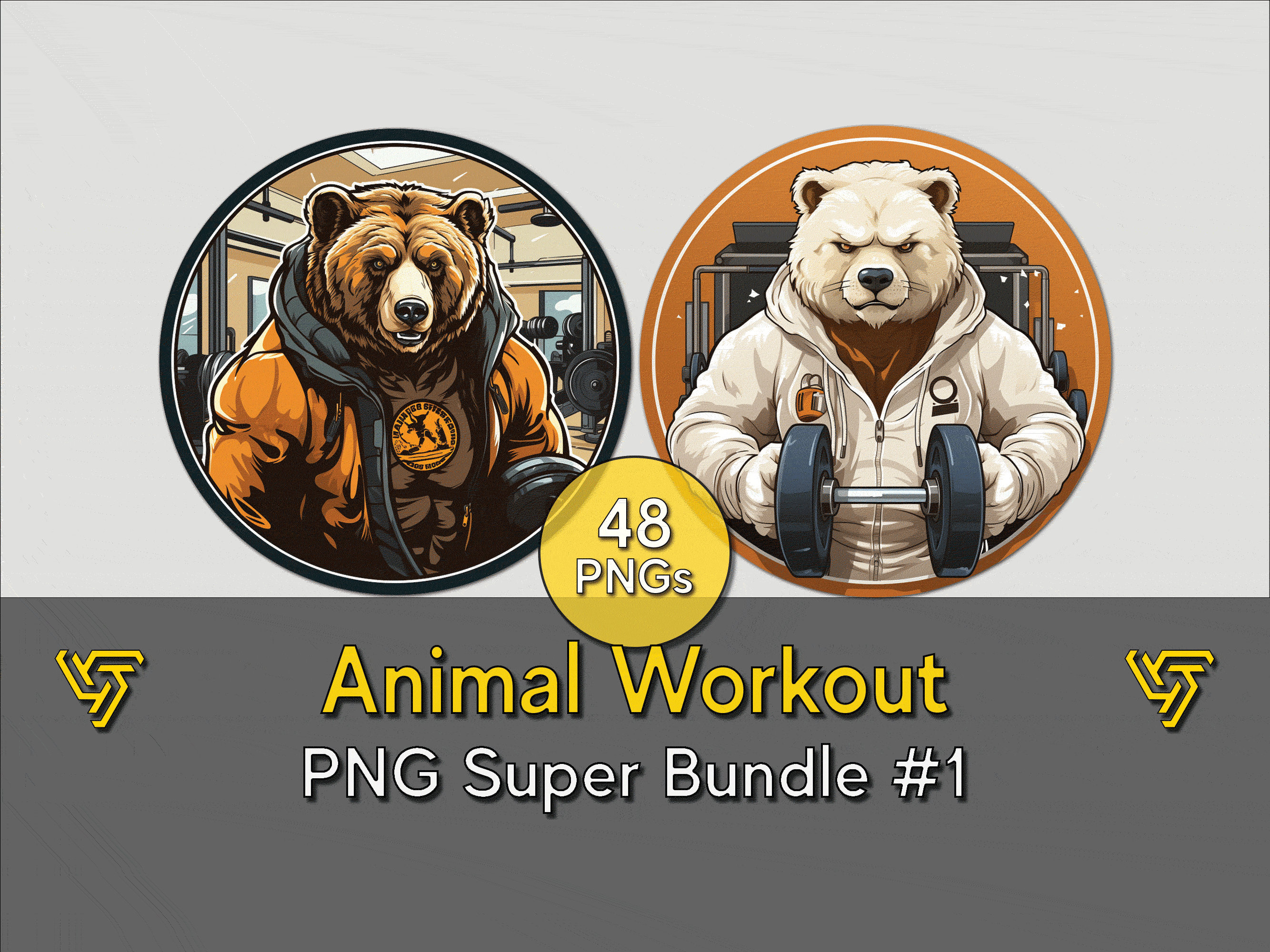 Animal Workout PNG Bundle 1 48 High Resolution - Etsy