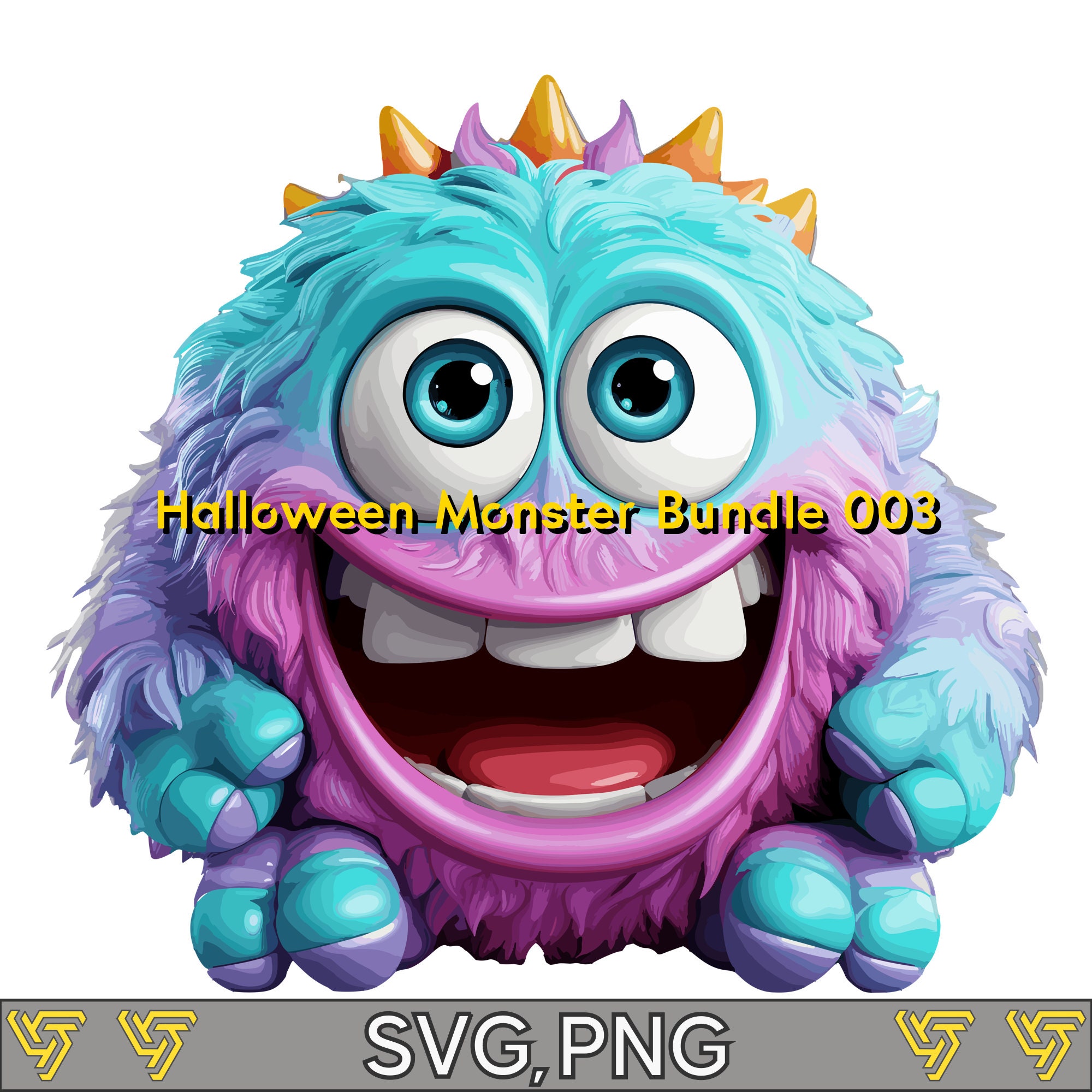 Halloween Monster Clipart Bundle 003 With 6 Designs in Our SVG - Etsy