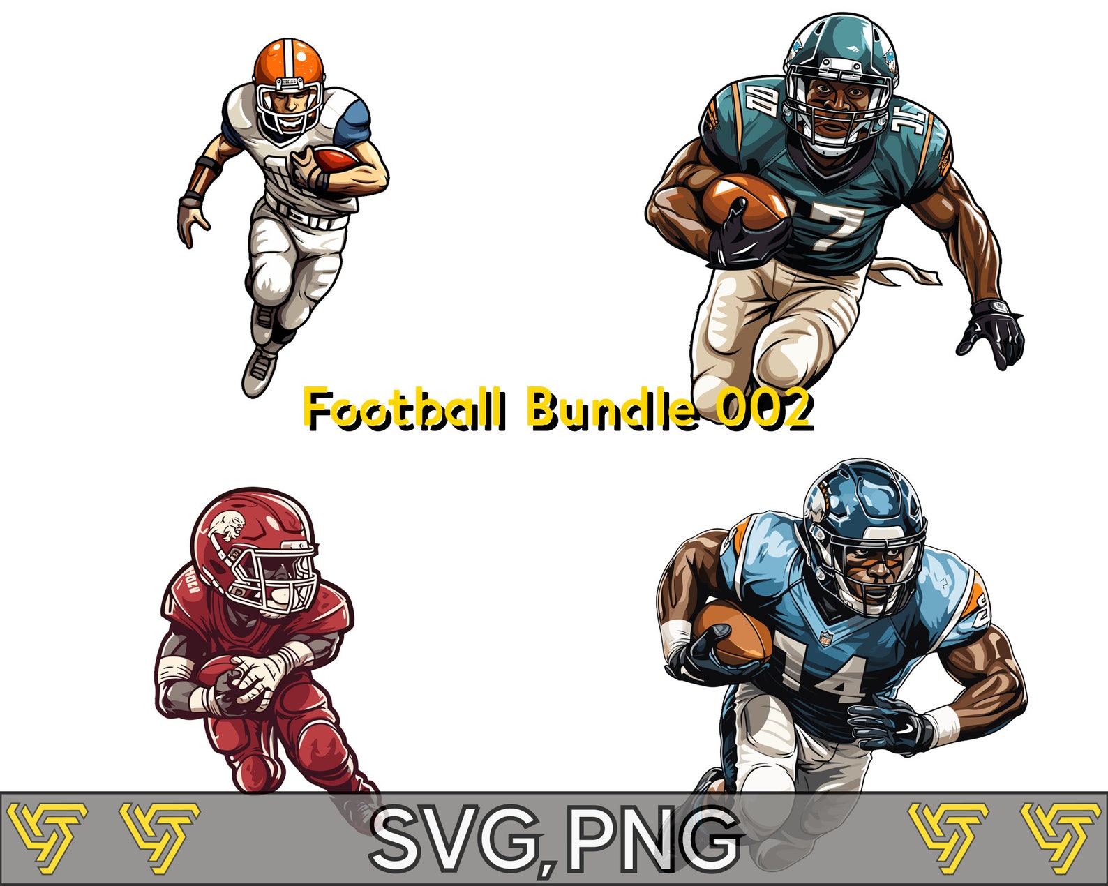 Football Clipart Bundle 002 | 8 Designs in Each Football SVG Bundle and ...