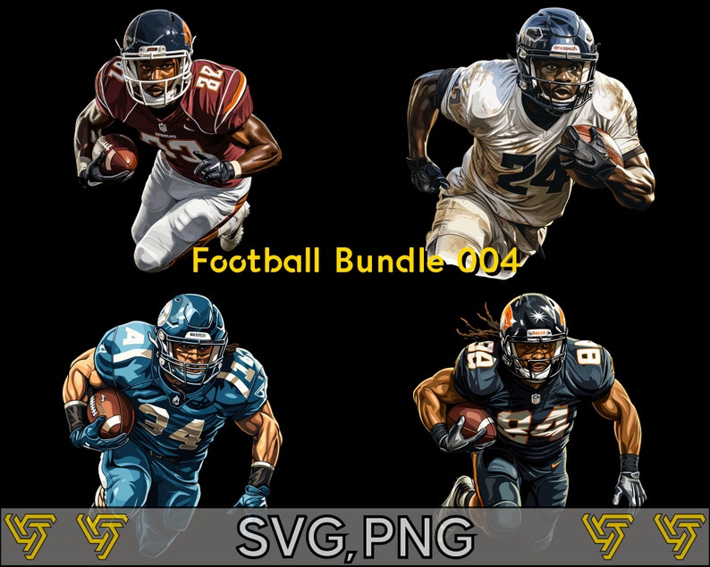 Football Clipart Bundle 004 8 Designs in Each Football SVG Bundle and ...