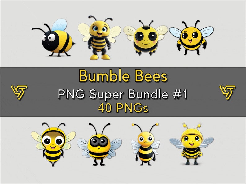 Bumble Bees PNG Bundle 1 Instantly Download Your Sublimation Friendly ...