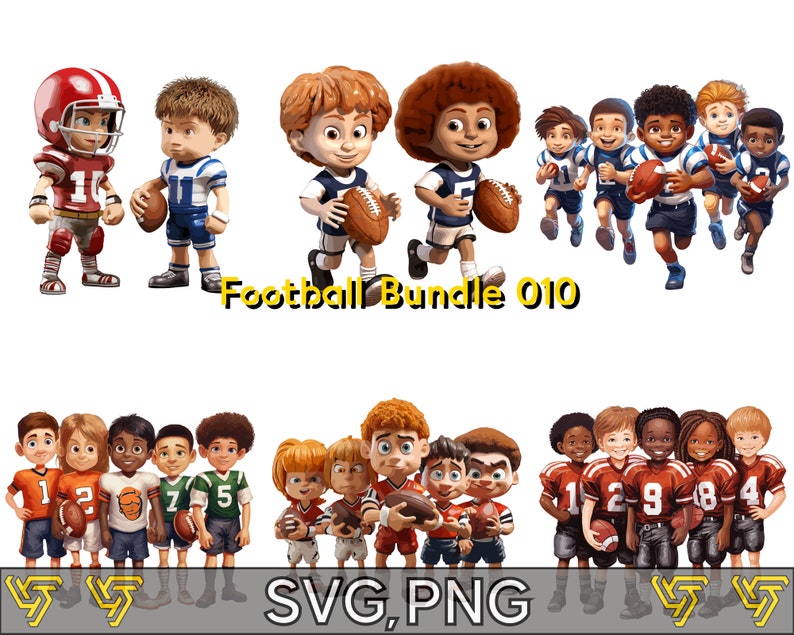 Football Clipart Bundle 010 | 6 Designs in Each Football SVG Bundle and ...