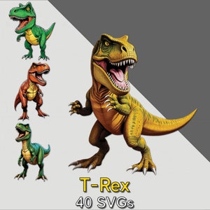 T-rex SVG Bundle #1 - 40 Clipart Designs Ready for Your Social Media ...