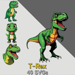 T-rex SVG Bundle #1 - 40 Clipart Designs Ready for Your Social Media ...