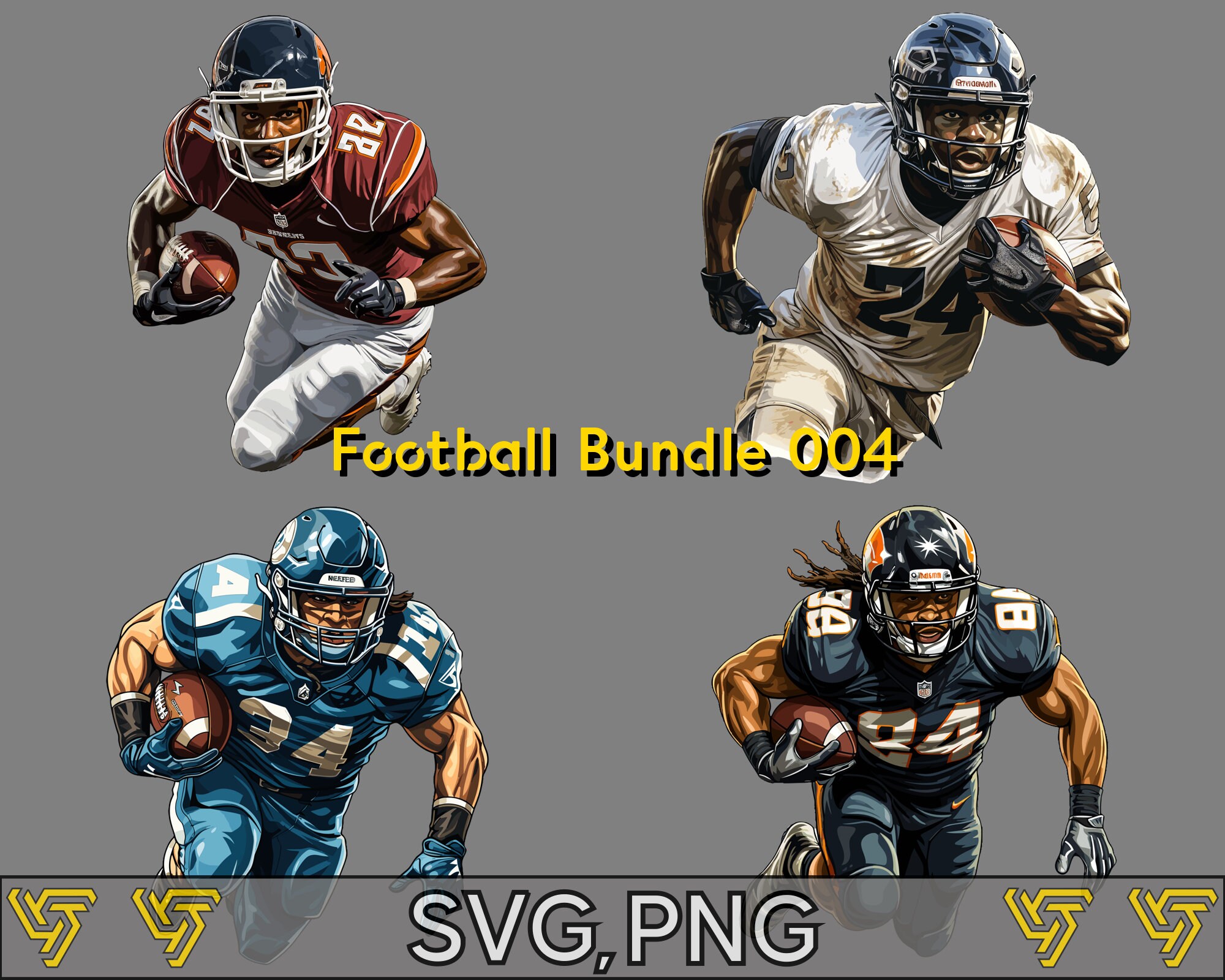 Football Clipart Bundle 004 8 Designs in Each Football SVG Bundle and ...