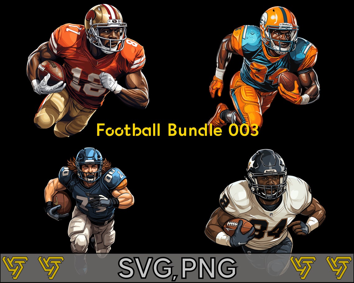Football Clipart Bundle 003 8 Designs in Each Football SVG Bundle and ...