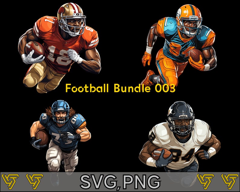 Football Clipart Bundle 003 | 8 Designs in Each Football SVG Bundle and ...