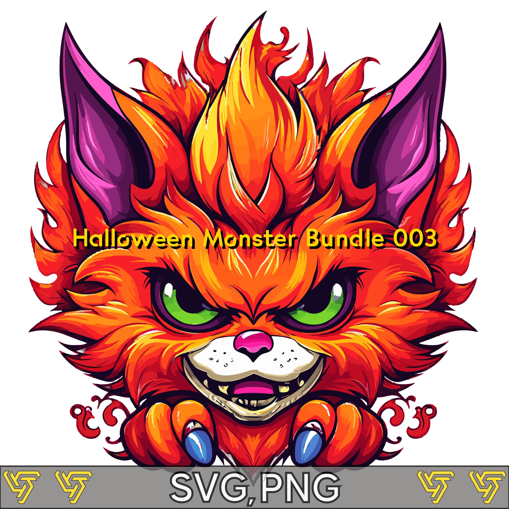 Halloween Monster Clipart Bundle 003 With 6 Designs in Our SVG - Etsy