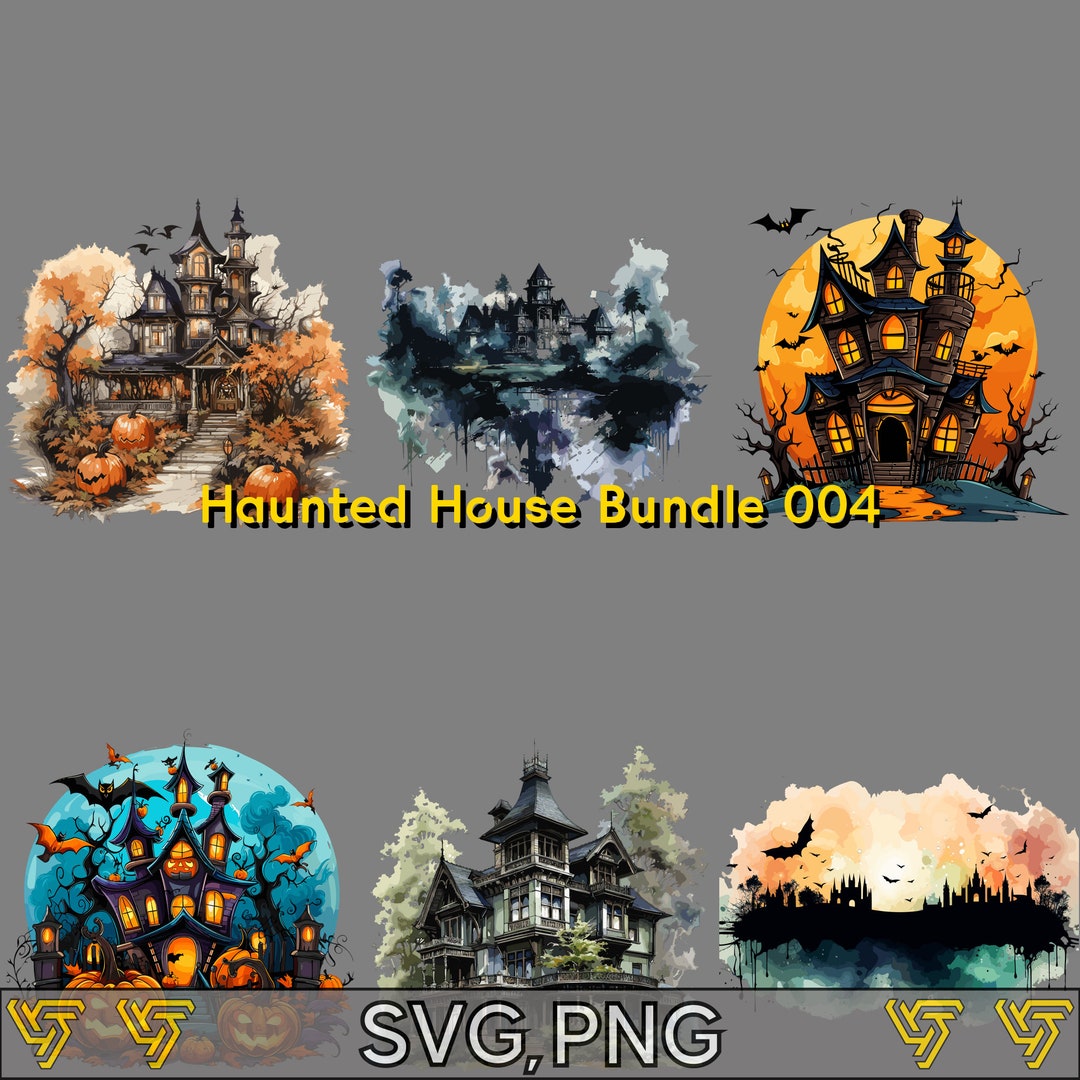 Halloween Haunted House Clipart Bundle 004 With 6 Designs in - Etsy