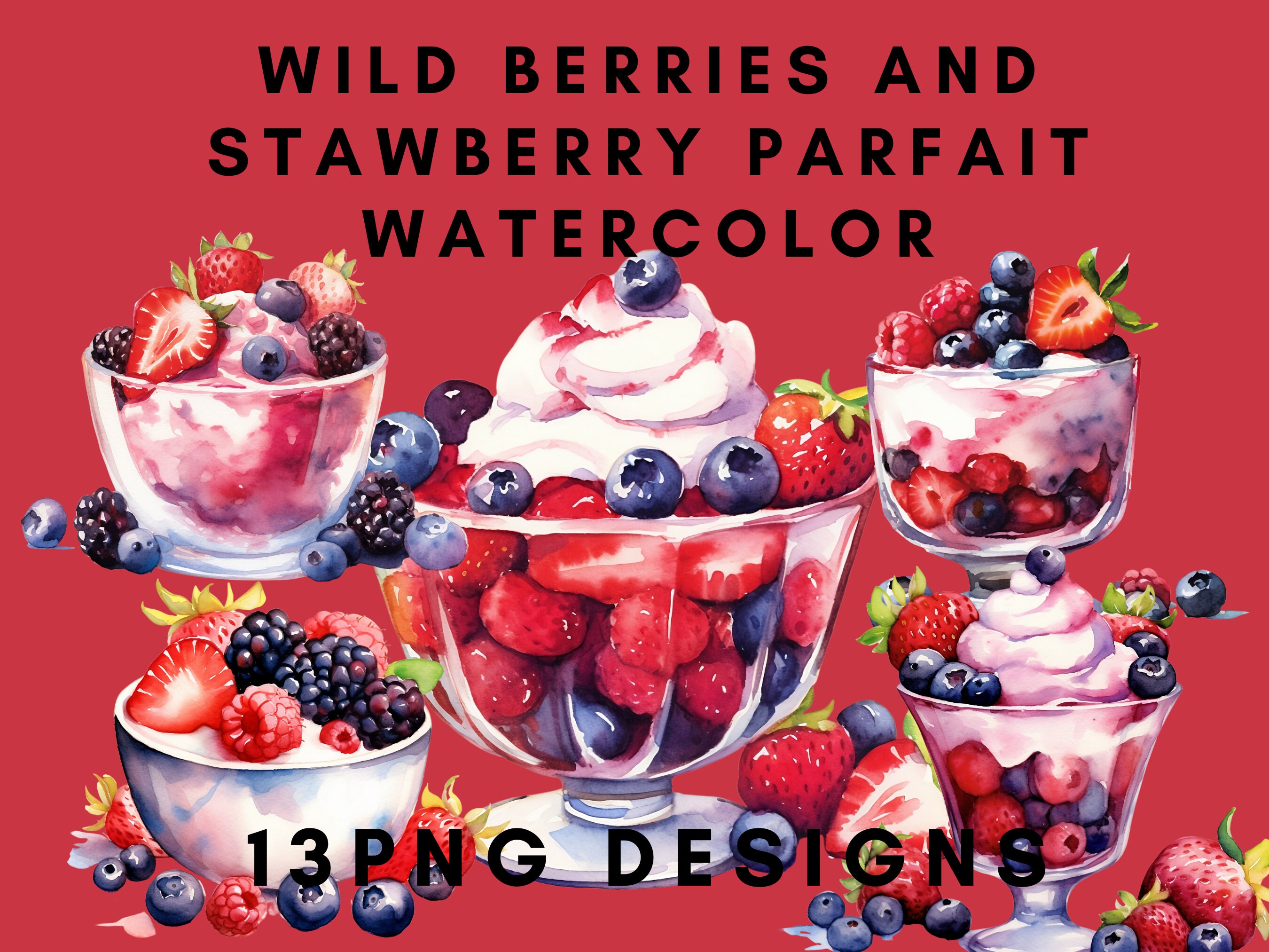 Cartoon Raspberry Parfait