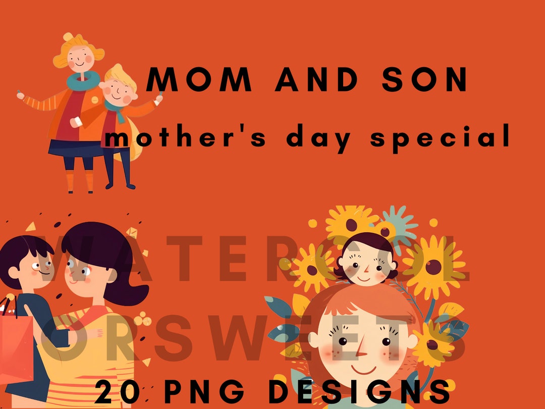 Mothers Day Clipart Mom and Son Boy Clipart Family Clipart Flower ...