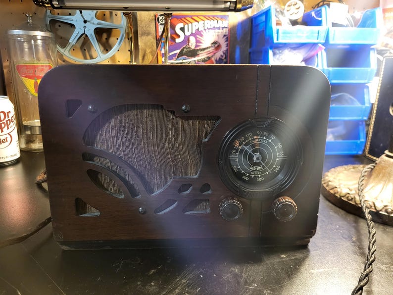 1937 Montgomery Ward Airline Indian Head Tube Radio. Powers On ...
