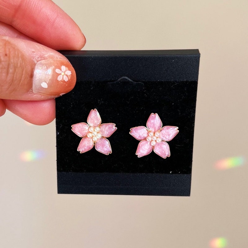 Cherry Blossom Studs - Etsy