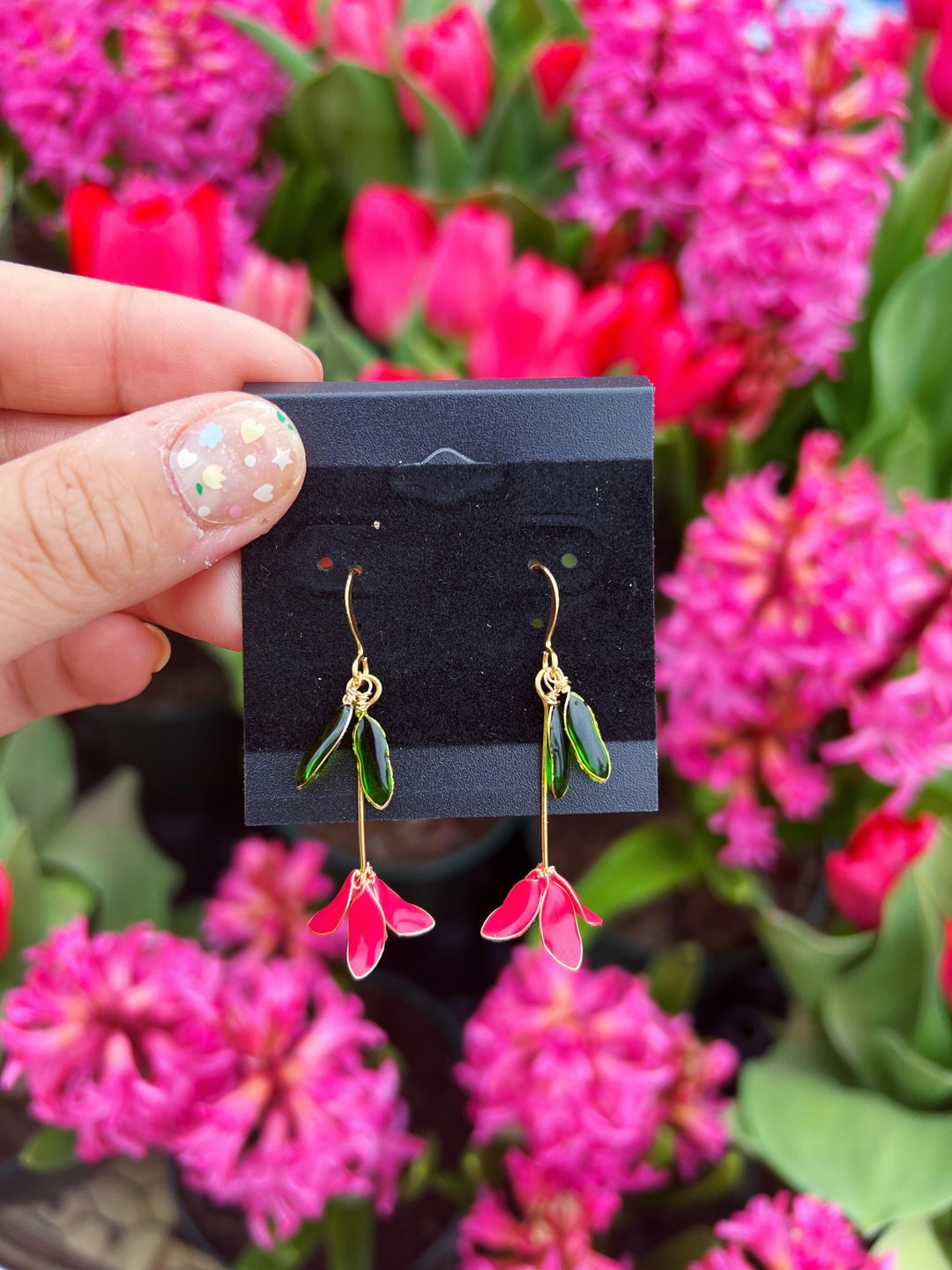 Opaque Tulip Earrings Multiple Options UV Resin - Etsy