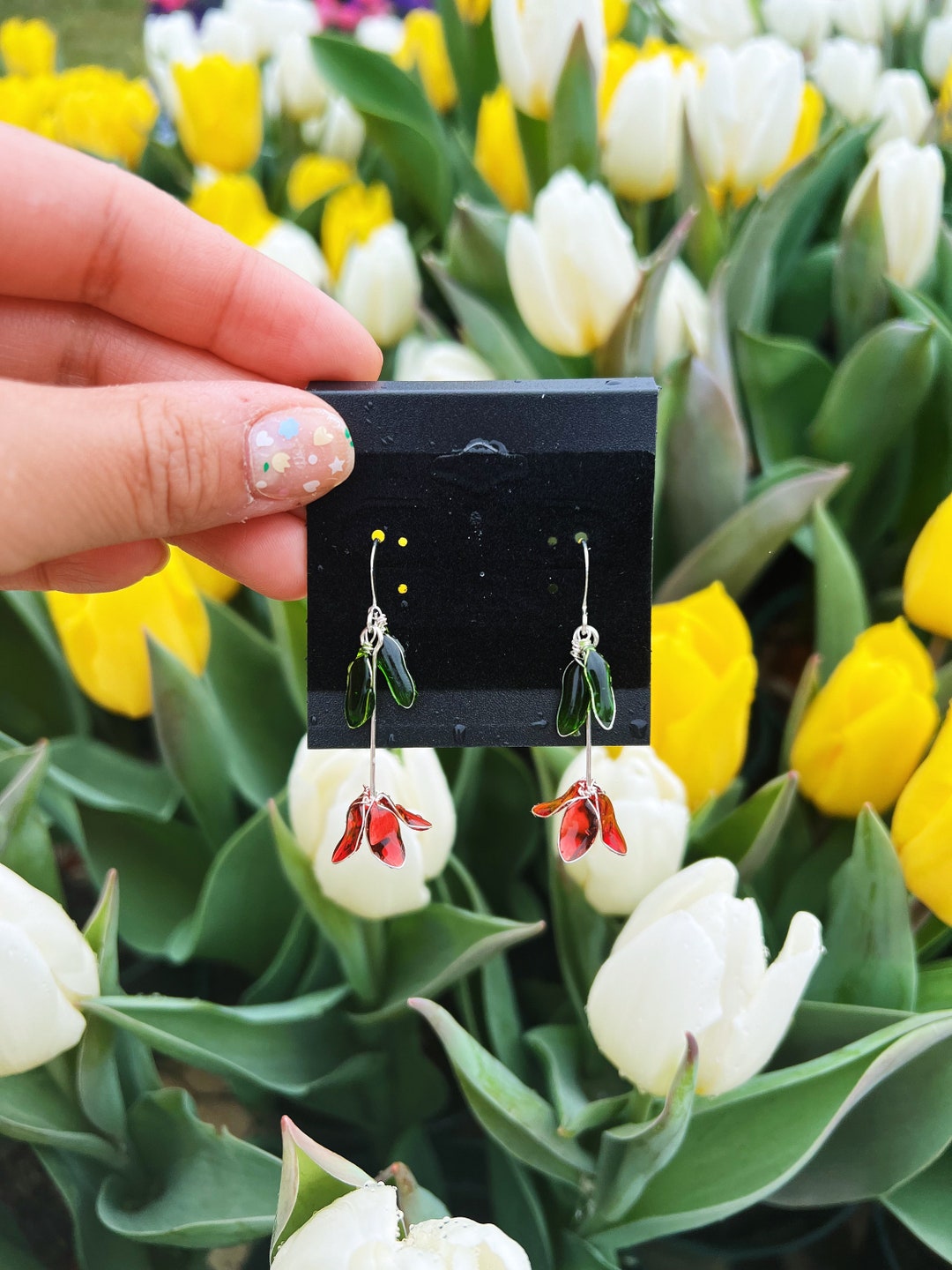 Clear Tulip Earrings Multiple Options UV Resin - Etsy